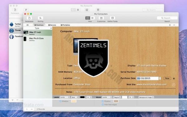iDataBase 3.3 - Organiza tu vida en una sola aplicación - Artista Pirata