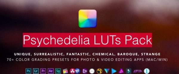 Psychedelia LUTs Pack - 70 Presets para AE, PR, PS, LR y otros