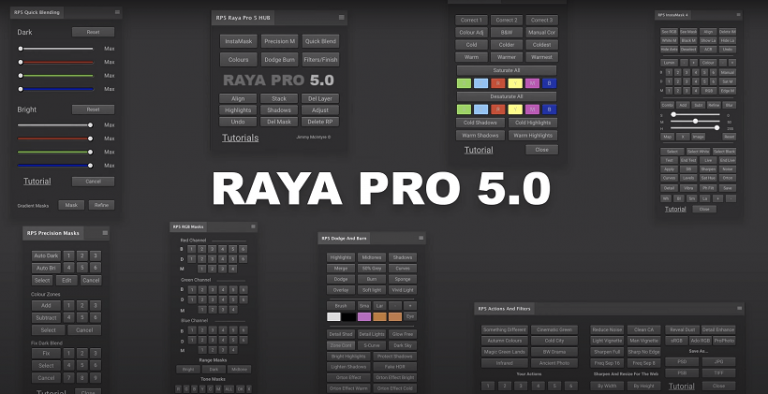 Raya Pro 5.0 Suite - Panel Photoshop - Máscaras de luz [WIN-MAC]